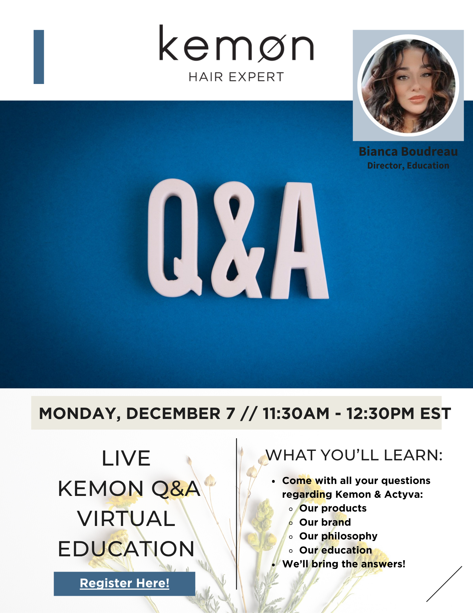12/07/2026 Kemon & Actyva Live Q&A – Evolvesalonsystems.com