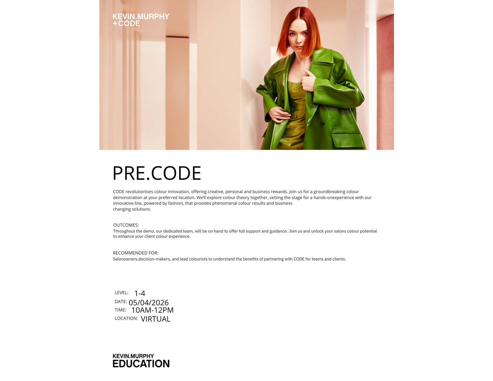 05/04/2026 Kevin Murphy Pre.Code – Evolvesalonsystems.com